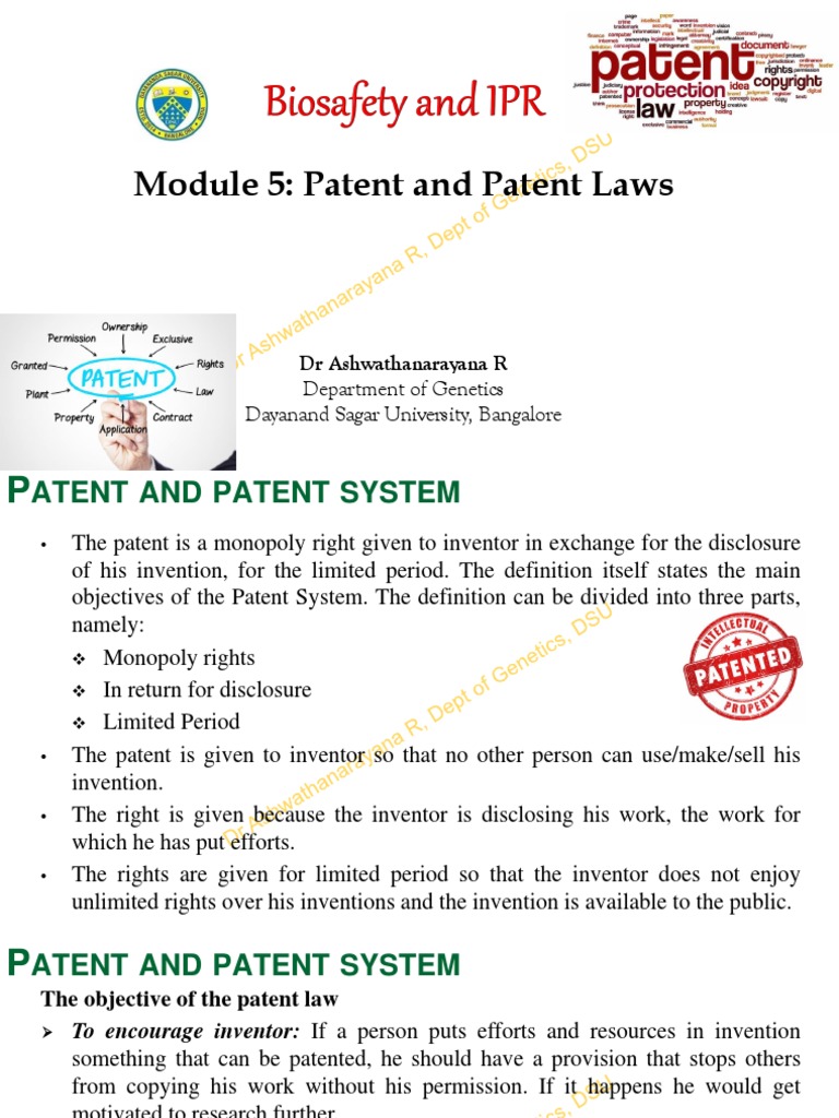 Module 5 Patent and Patent Laws | Download Free PDF | Patent | Glossary Of Patent Law Terms
