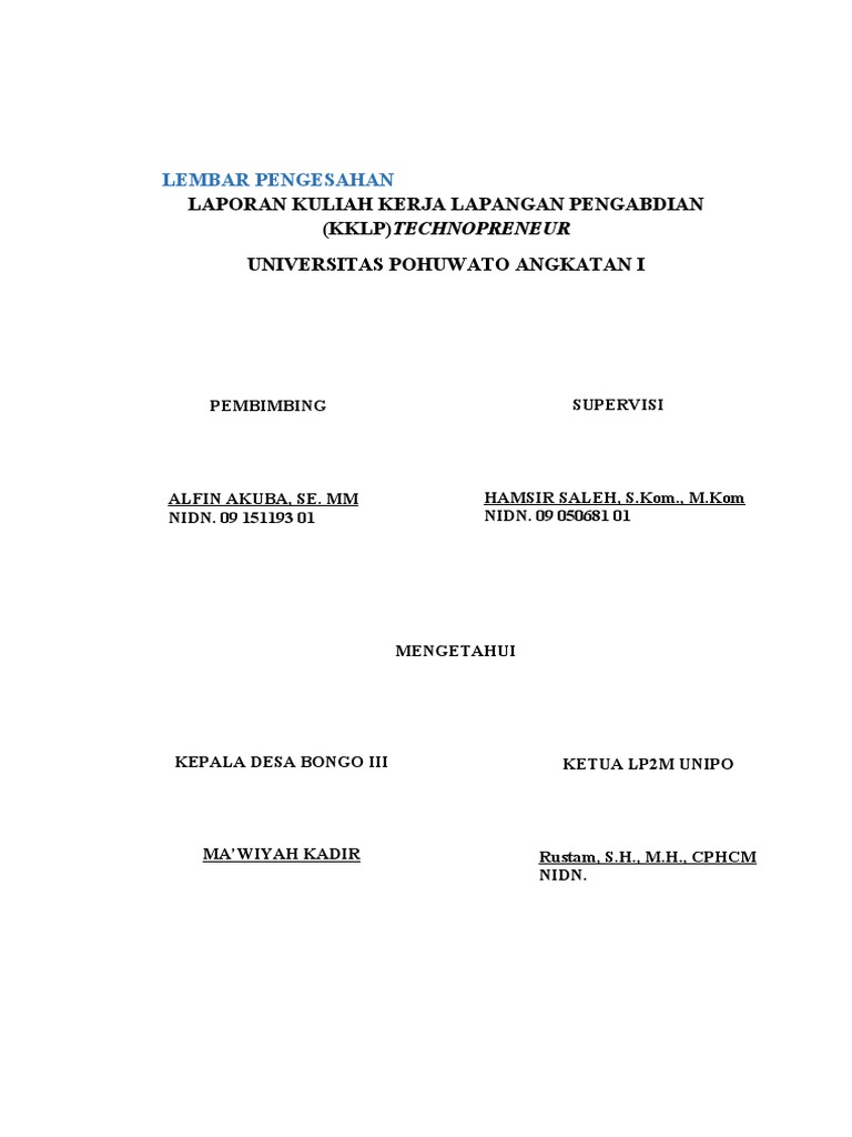 Laporan KKLP BONGO 3 | PDF