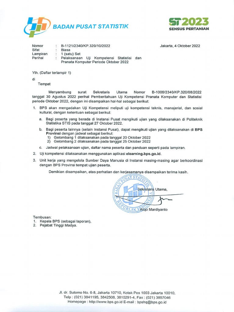 KL B.1121.02340 Pelaksanaan Ukom Statistisi Dan Prakom Periode Oktiber ...