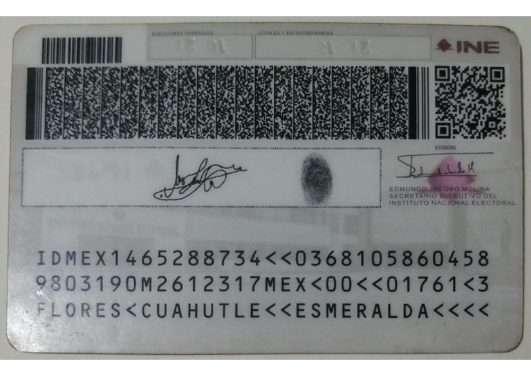 Identificación Oficial Reverso | PDF