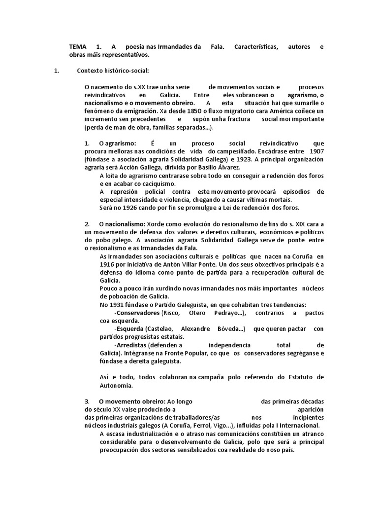 Tema 1. A Poes+ A Das Irmandades | PDF