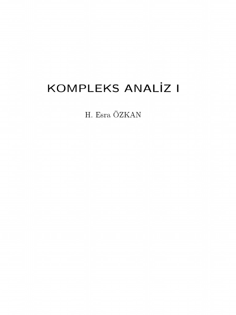 Kompleks Analiz 1 H Esra OZKAN | PDF