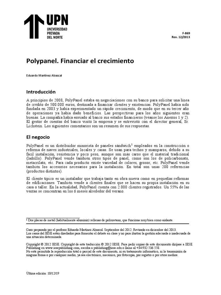 Caso Polypanel | PDF | Business | Bancos