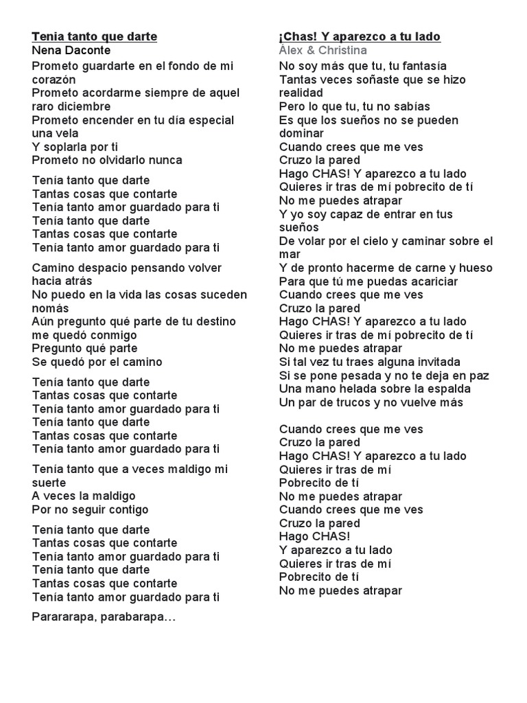 Tenia Tanto Que Darte | PDF