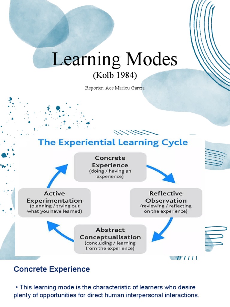 Learning Modes: (Kolb 1984) | PDF