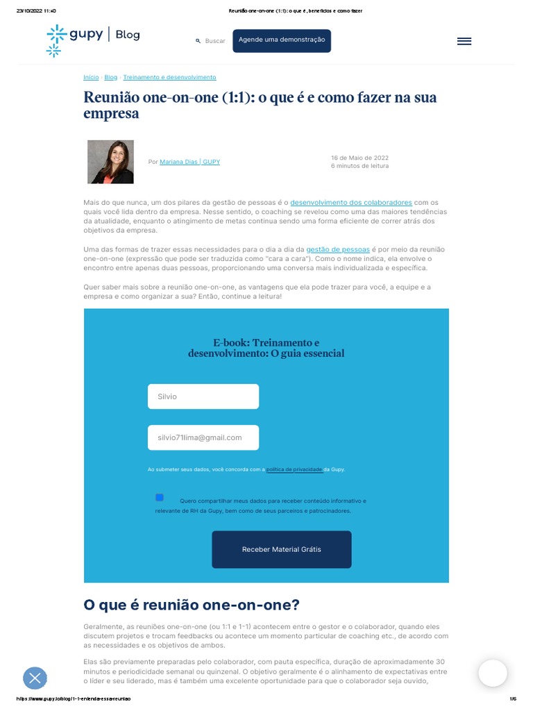 Reunião one-on-one: entenda esse encontro entre gestor e time | PDF ...
