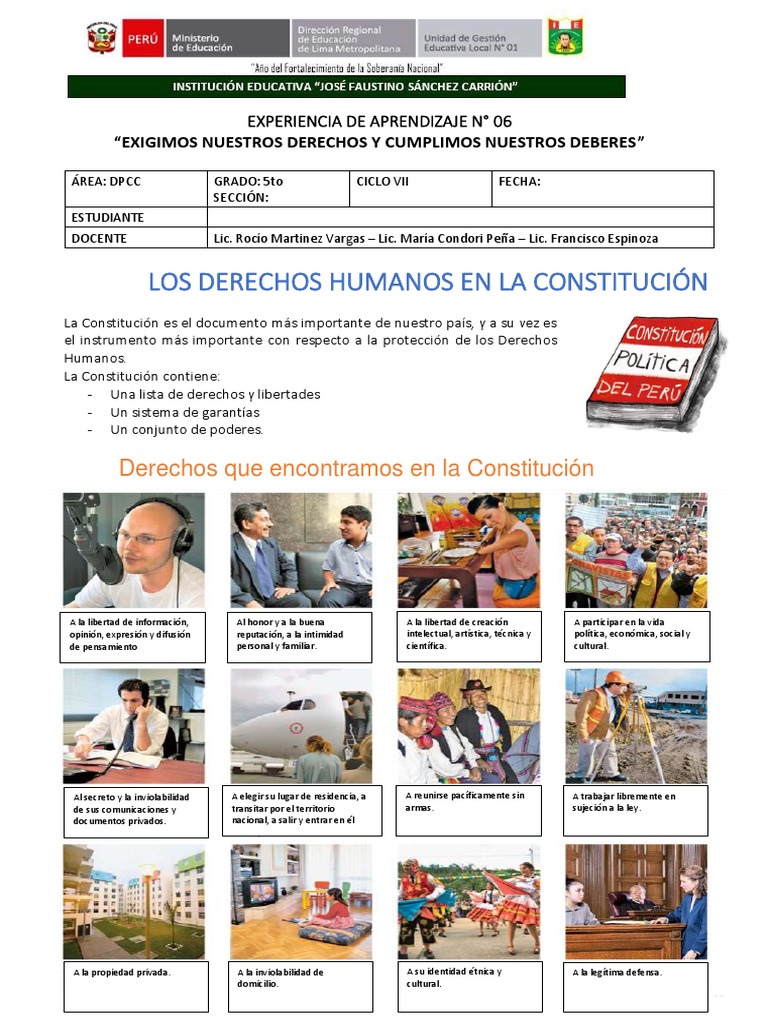 6 Eda DPCC 5to - 3 Actividad | PDF | Derechos | Estado de emergencia