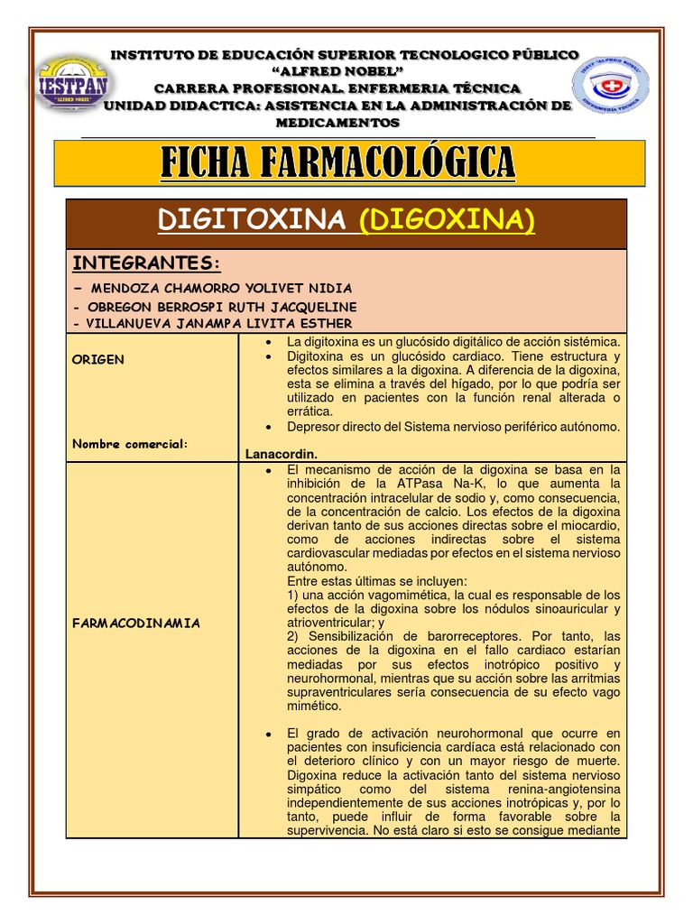 Digitoxinapdf | PDF | Medicina | Farmacología