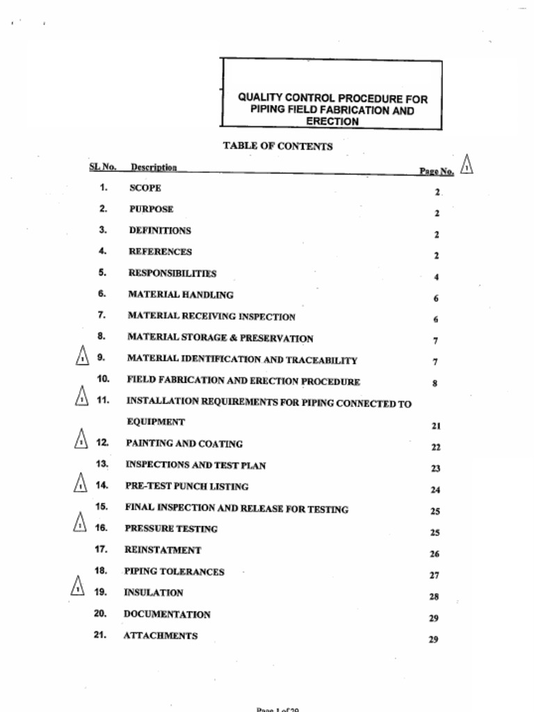 QC Procedure For Piping Field Fabrication and Erection | PDF