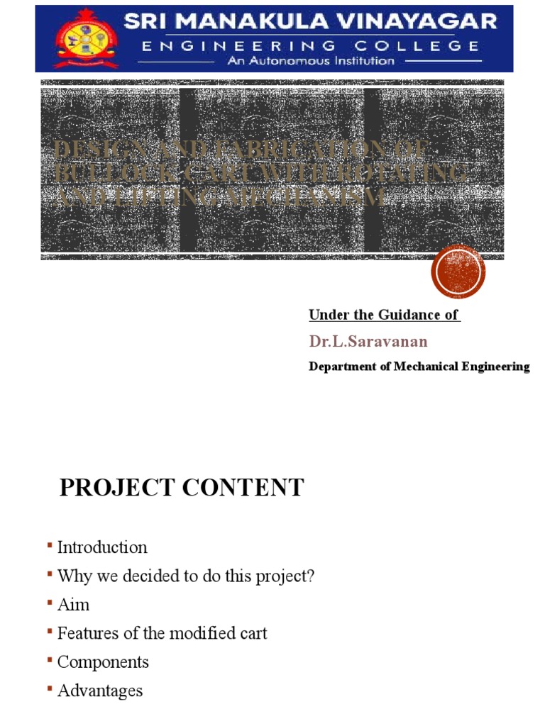 Design and Fabrication of Bullock Cart | PDF | Gear | Tools