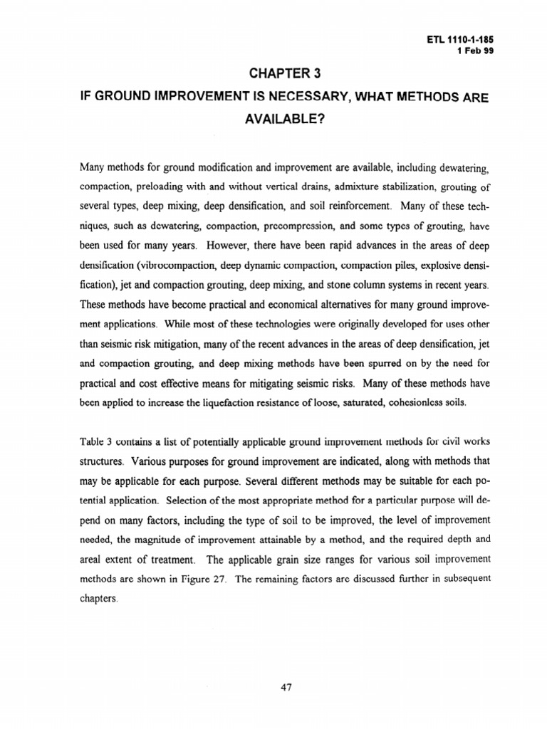 Ground Improvement Methods Guide | PDF | Concrete | Deep Foundation