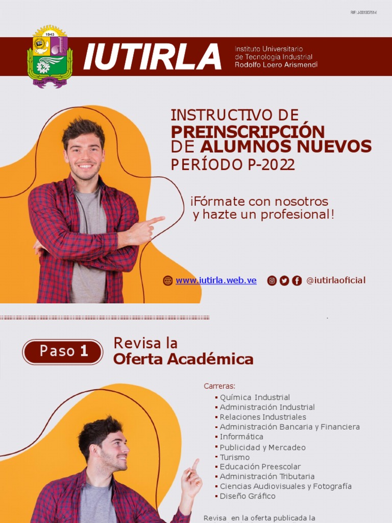 Guía de Preinscripción IUTIRLA 2022 | PDF