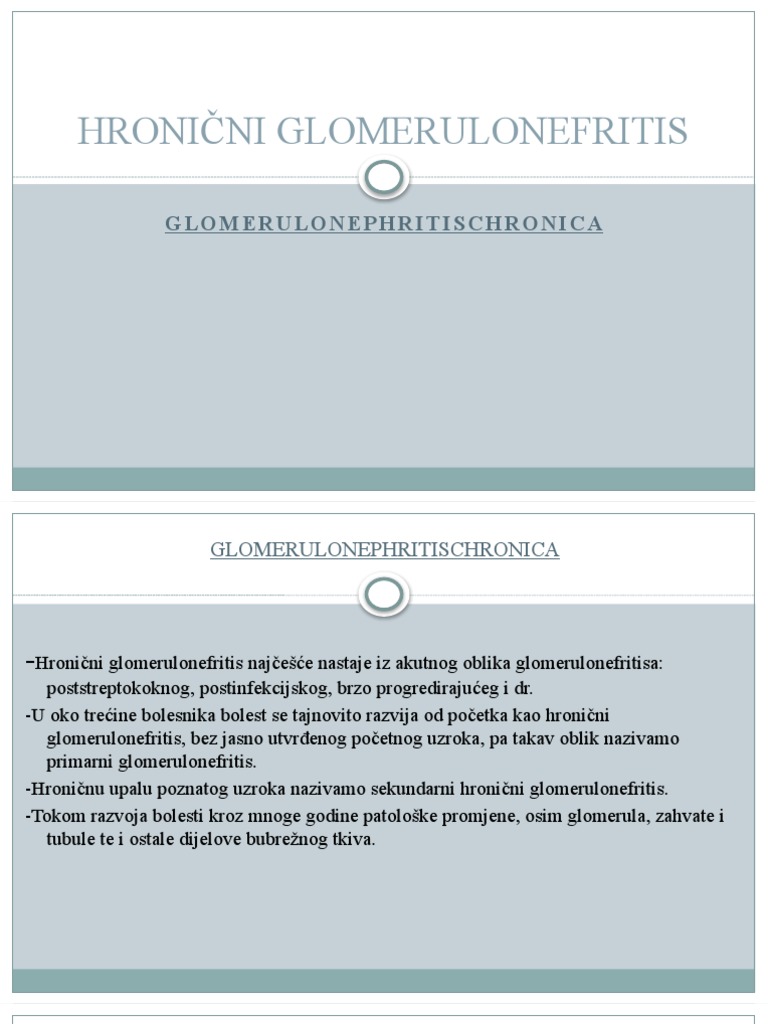 HRONIČNI GLOMERULONEFRITIS | PDF