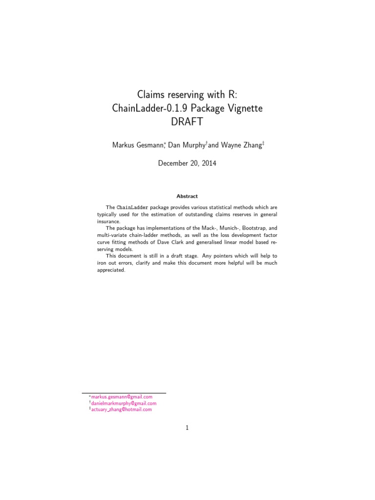 Chain Ladder | PDF | Insurance | Microsoft Excel