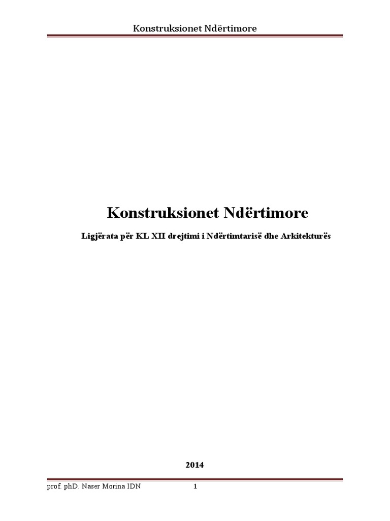 Konstruksionet Ndërtimore - Ligjeratat | PDF