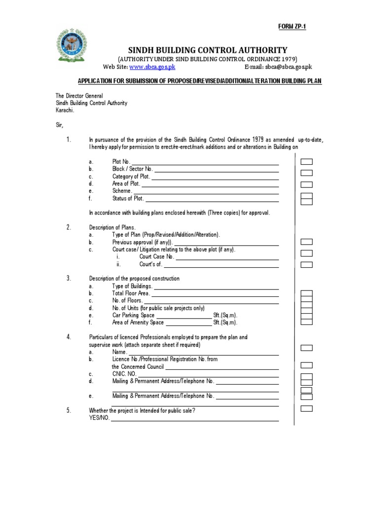 SBCA Form ZP-1 Submission | PDF | Civil Law (Common Law) | Common Law