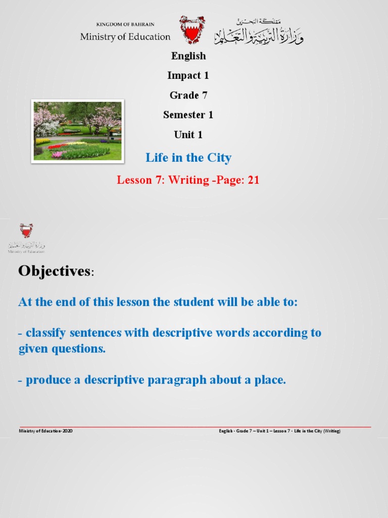 Grade 7 U1 L7 Writing | PDF