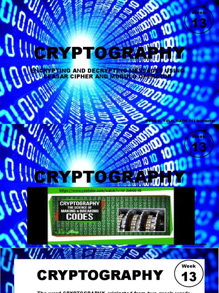 Week 13 Cryptography | PDF | Cipher | Cryptography