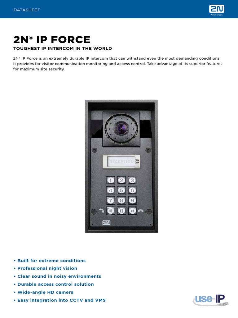 2n Ip Force Intercom Range Datasheet | PDF | Electronics | Information ...