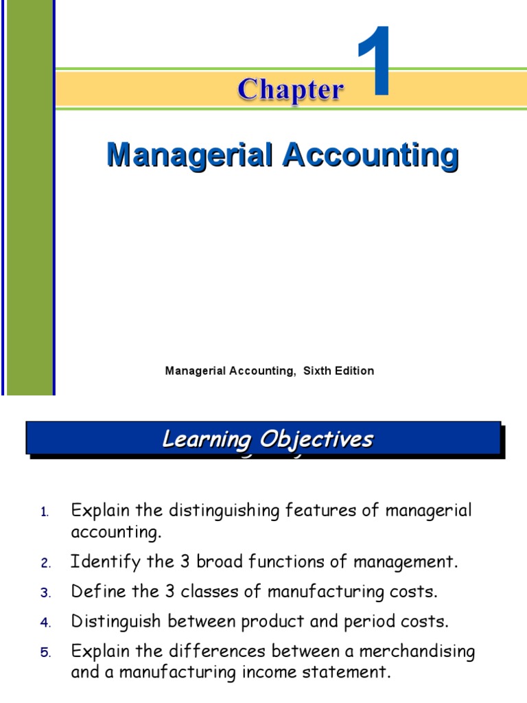Ch. 1 Managers and Management Accounting | PDF | Management Accounting ...