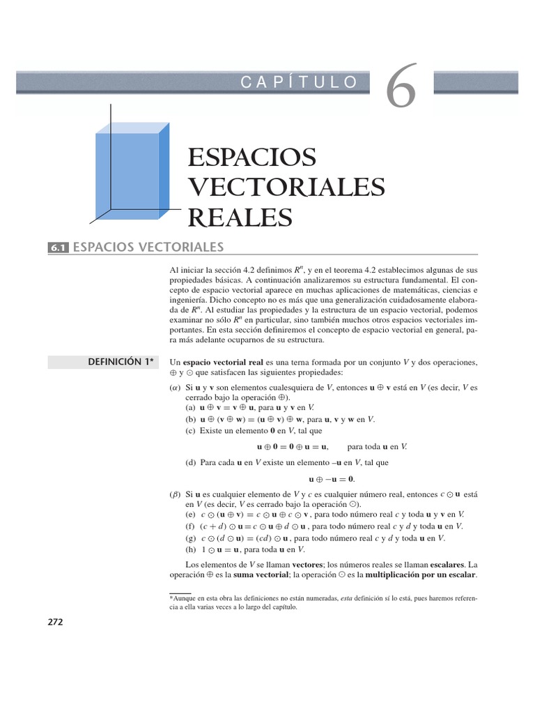 1-Espacios Vectorial Definicion | Descargar gratis PDF | Vector Euclidiano | Espacio vectorial