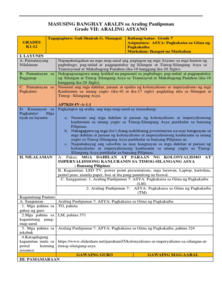 Manapat DLP Grade 7 | PDF