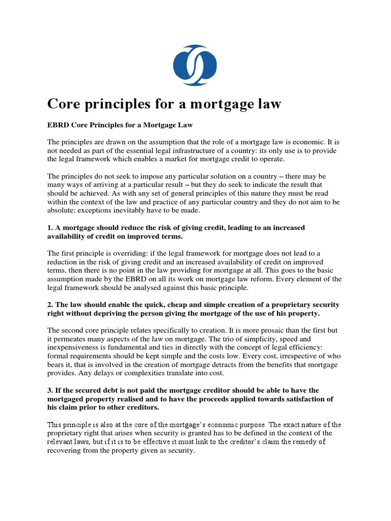 3 Secured Transactions Core Principles For A Mortgage Law | PDF ...