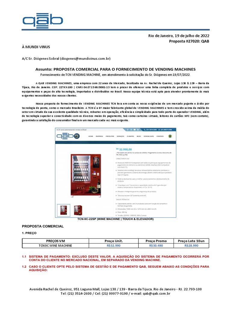 Proposta Vending Machines Tcn-9c22sp-Wine Machine - Mundi Vinus V ...