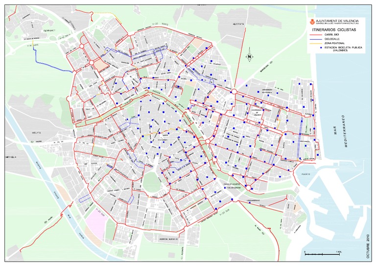 Plano Carril Bici y Ciclocalles Valencia | PDF