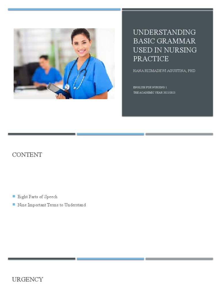 3 - Understanding Basic Grammar Used in Nursing Practice | PDF | Verb ...