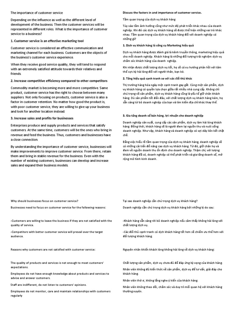 The Importance of Customer Service | PDF