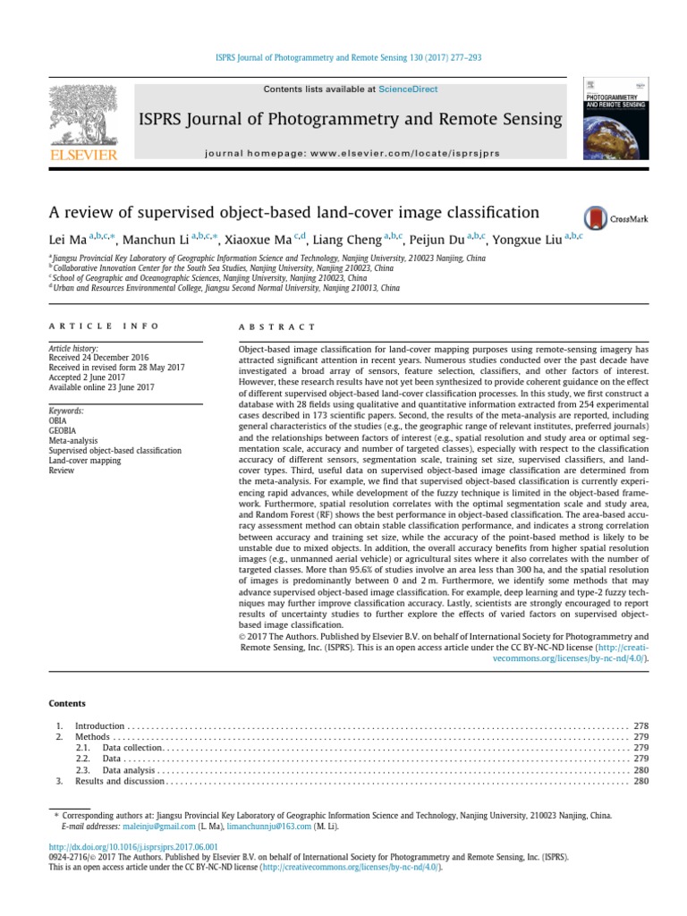 A Review of Supervised Object-Based Land-Cover Image Classification ...