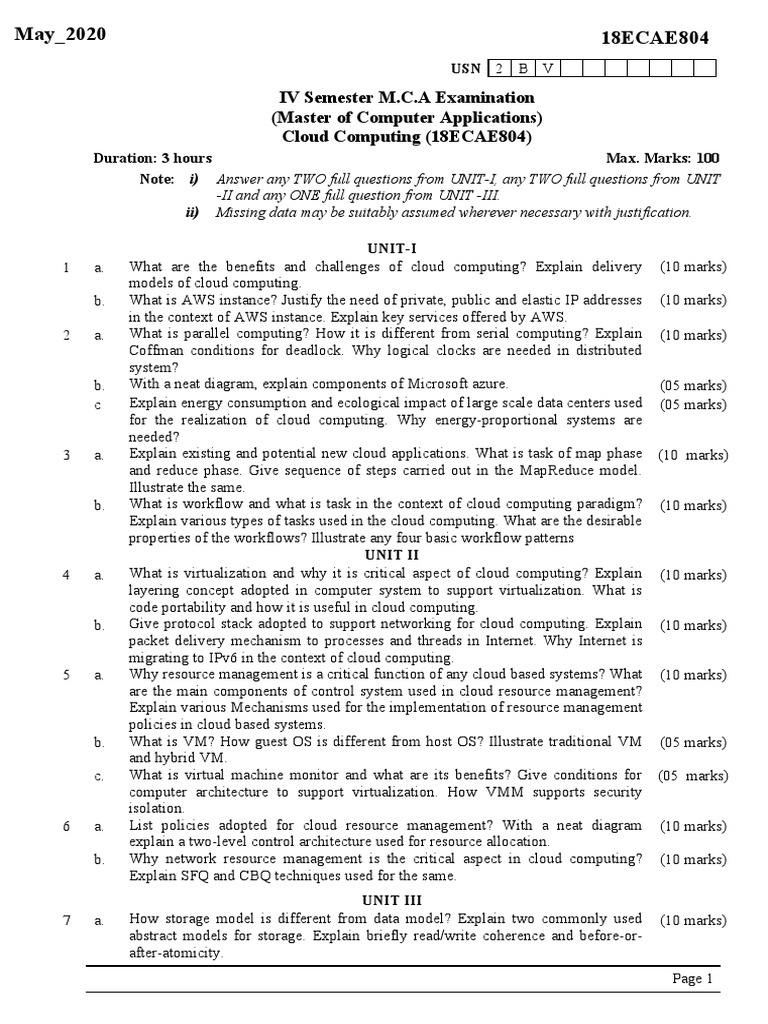 CC QP | PDF | Cloud Computing | Computing