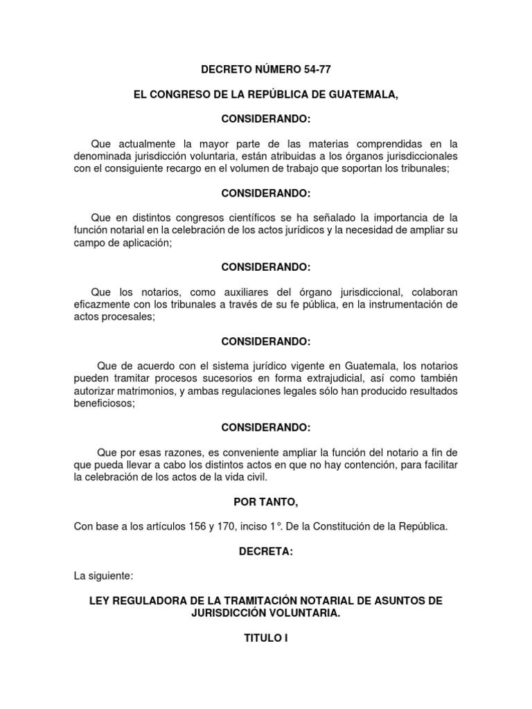 Ley Notarial de Jurisdicción Voluntaria | PDF | Jurisdicción | Ley procesal