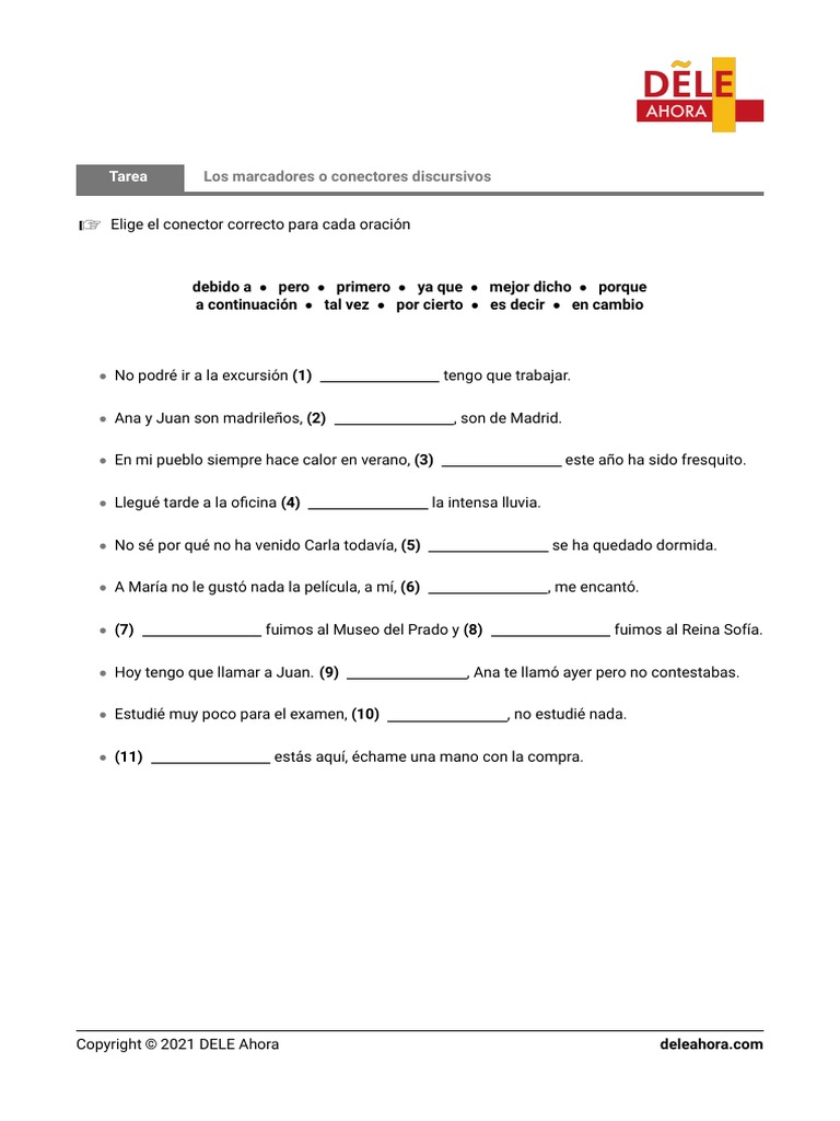 Los Marcadores o Conectores Discursivos | PDF