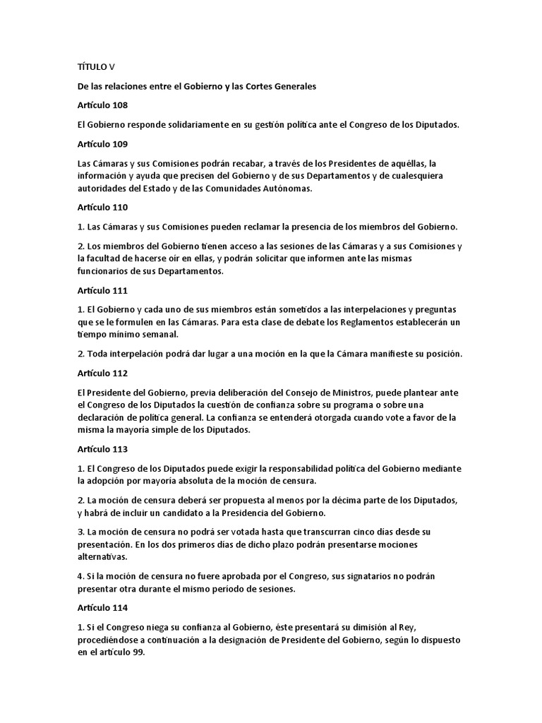 Titulo V Ce 1978 | PDF | Gobierno de españa | Gobierno