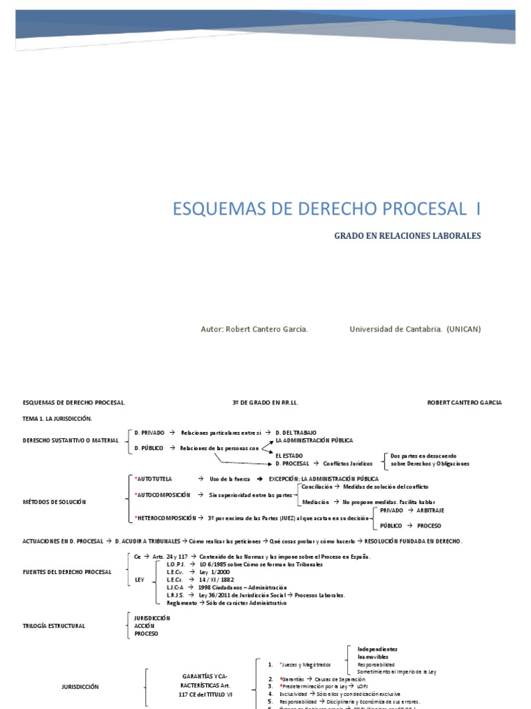 Esquemas de Derecho Procesal I | PDF | Ley procesal | Sentencia (ley)
