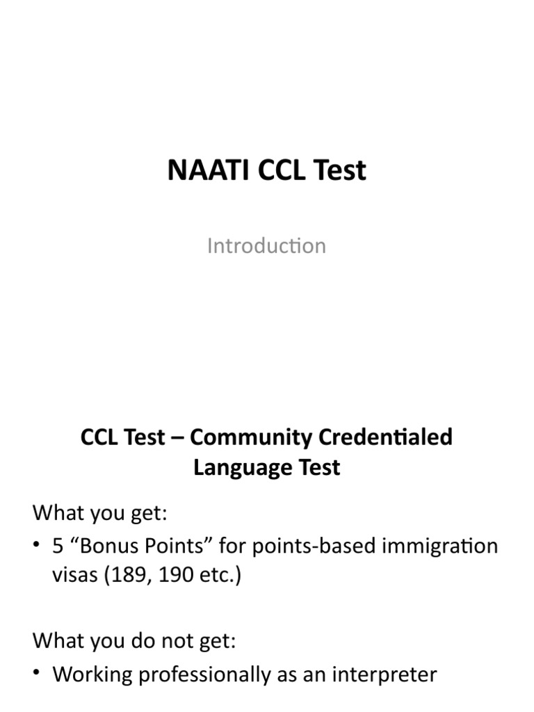 Introduction To NAATI CCL Urdu Test | PDF | Language Interpretation ...