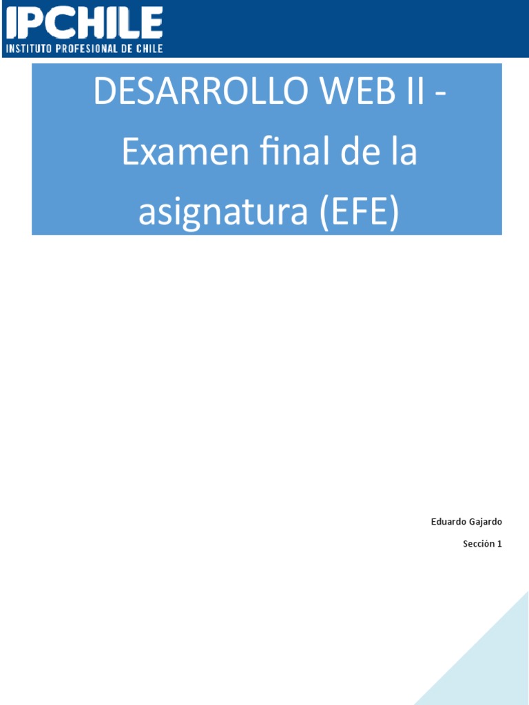 DESARROLLO WEB II (EFE) - Eduardo Gajardo | PDF | Red mundial | Internet y web