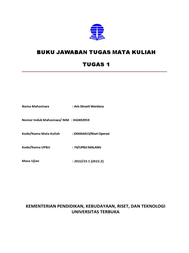 EKMA4413 Riset Operasi | PDF