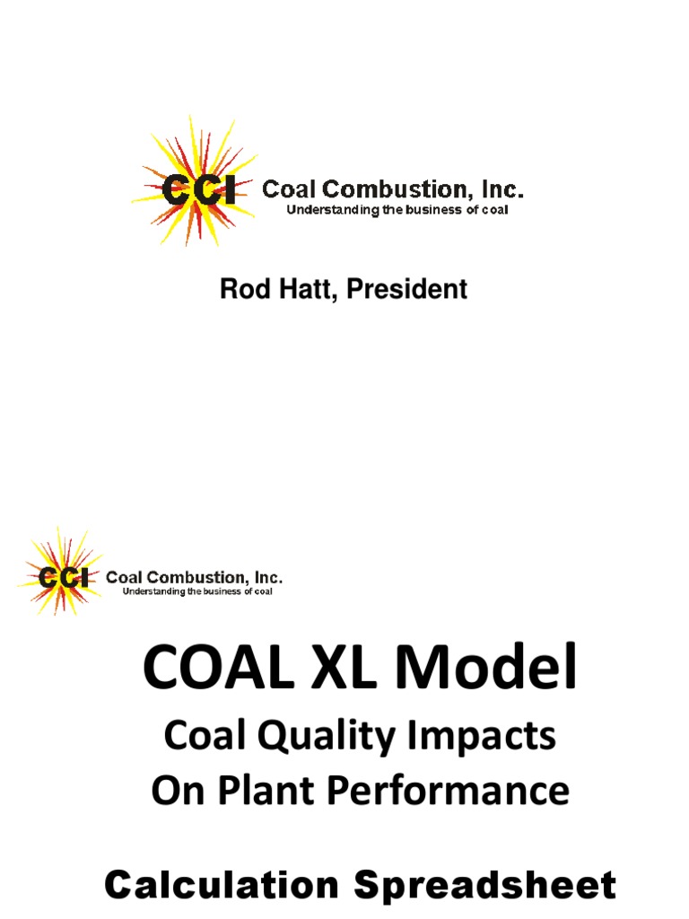 COAL XL Model: Spreadsheet Analyzes Coal Quality Impacts on Plant ...