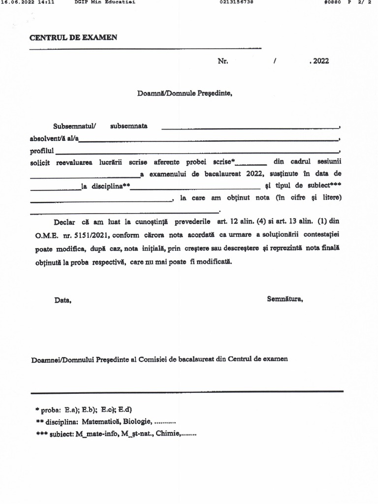 Model Contestatie Bac | PDF