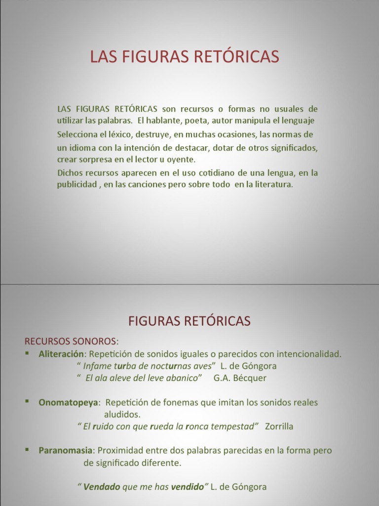 Figuras Retóricas y sus Significados | PDF | Metáfora | Recursos poéticos
