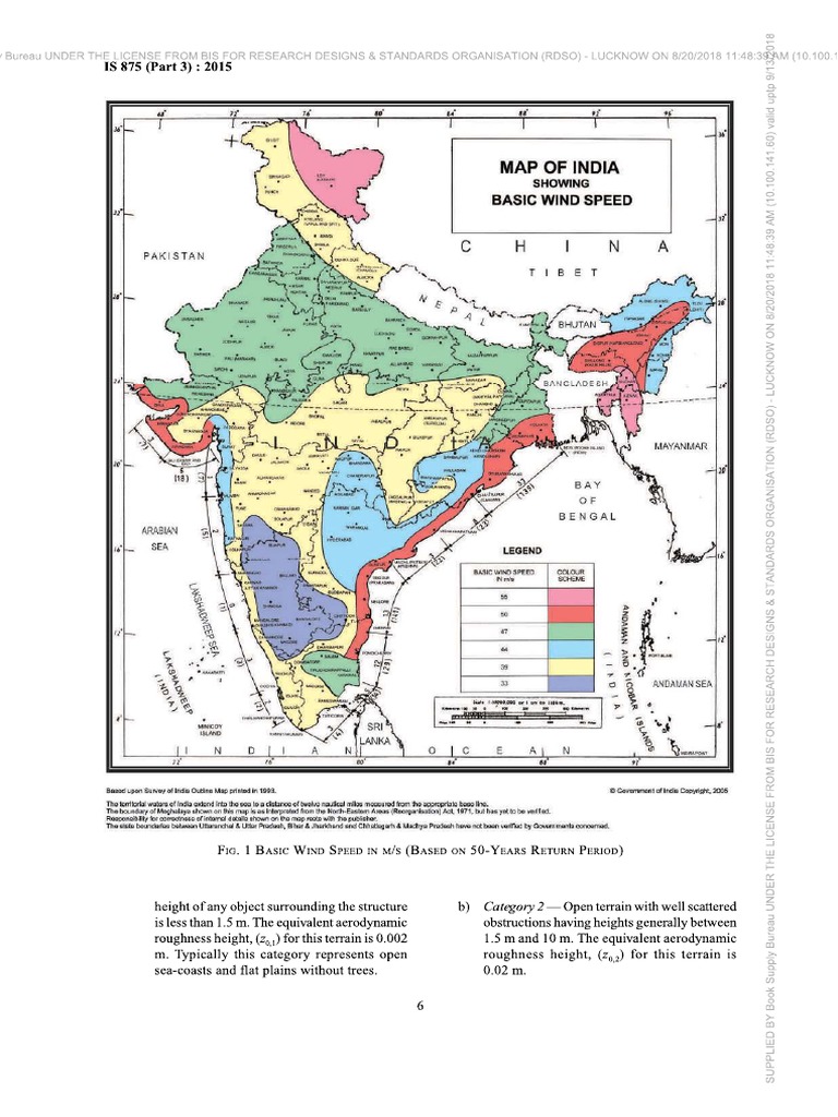 Wind Load Map As Per IS 875-2015 - Part-3 | PDF
