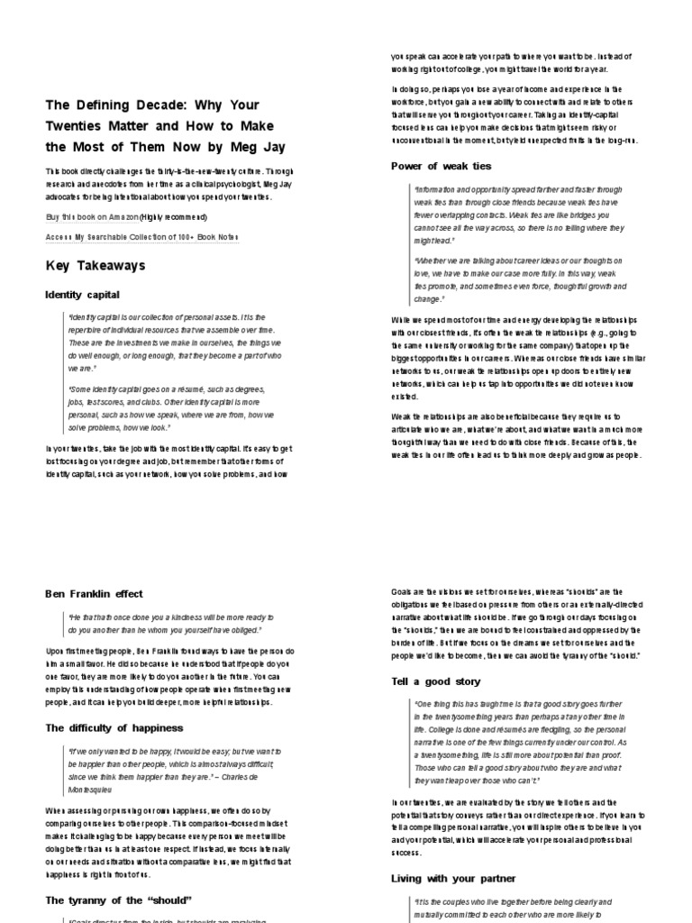 Defining Decade Summary. | PDF | Mindset | Adolescence