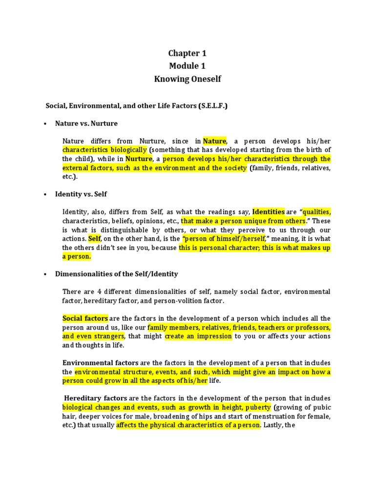 Chapter 1 MODULE 1 (EED1) | PDF | Storytelling | Identity (Social Science)