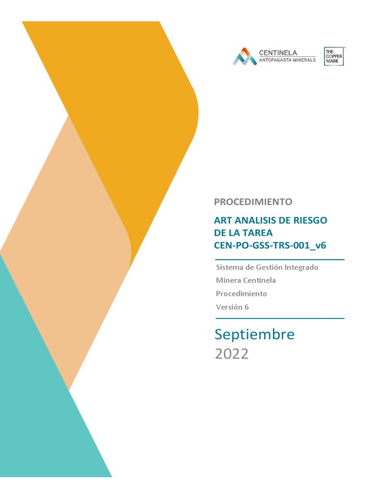 CEN-PO-GSS-TRS-001 - v6 PROCEDIMIENTO ANAìLISIS DE RIESGOS DE LA TAREA - Firmado | Descargar ...
