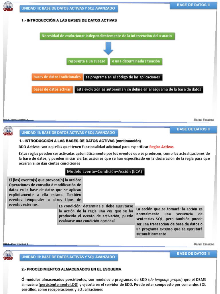 BDD II Clase Nro. 12 Unidad III | PDF | SQL | Bases de datos