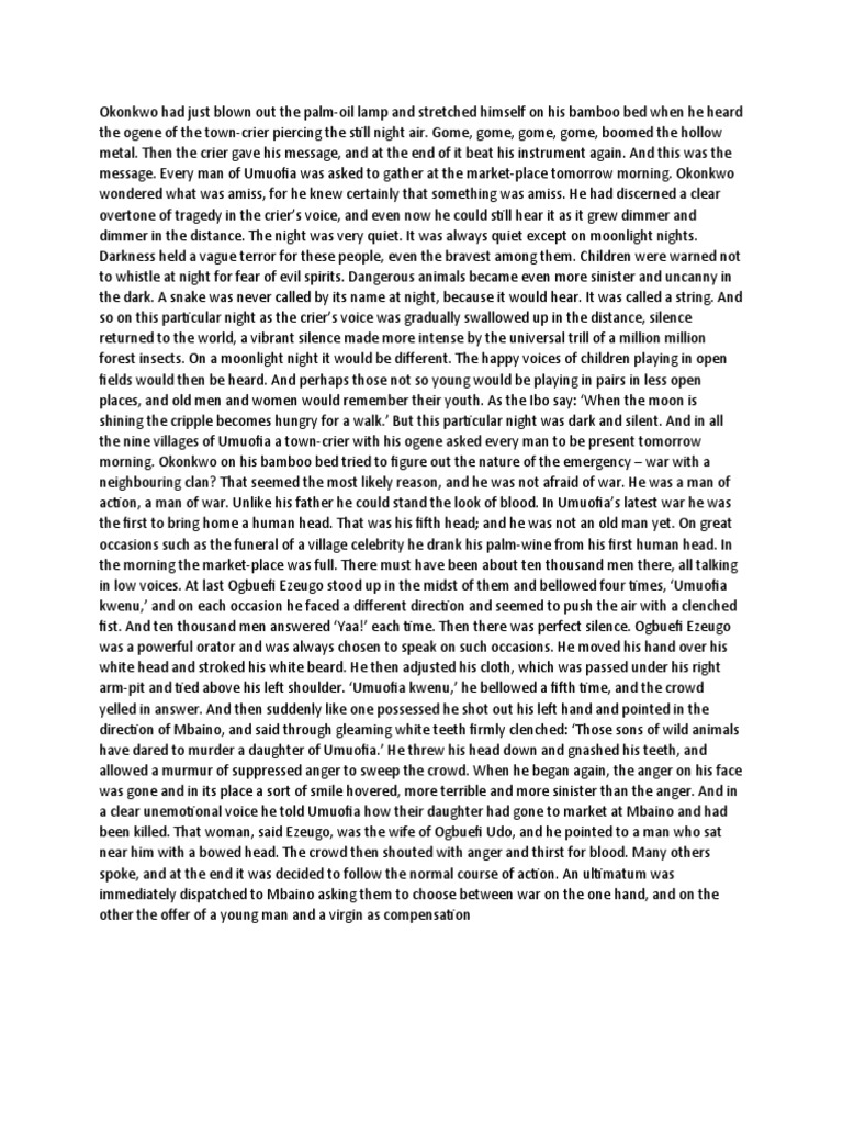 Okonkwo Had Just Blown Out The Palm | PDF