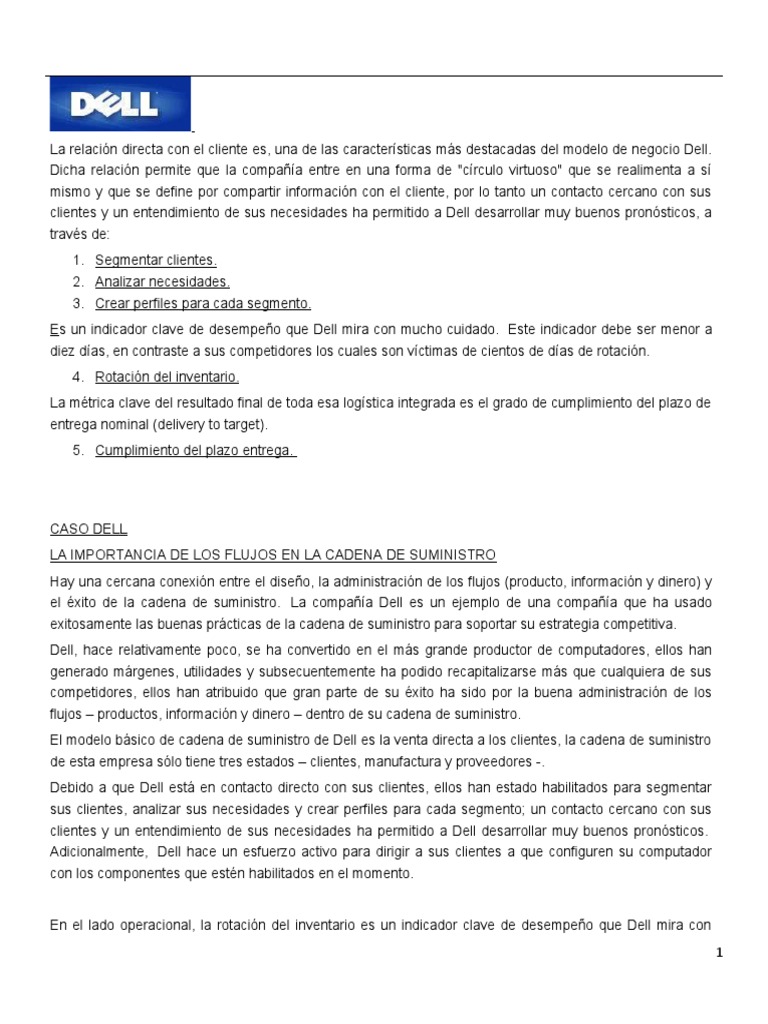 Flujos SCM - Caso Dell | PDF | Dell | Logística